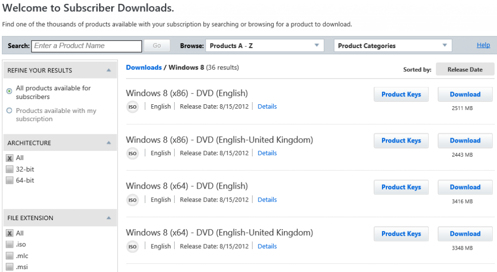 Windows 8 Official ISO Images and Product Keys Released on MSDN and TechNet « My Digital Life