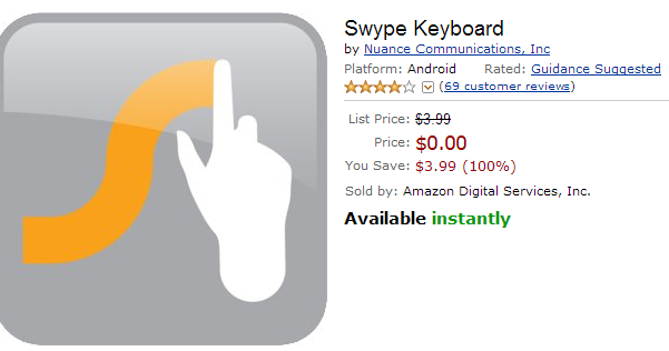 Swype Android Keyboard Free Download (Amazon Appstore) « My Digital Life